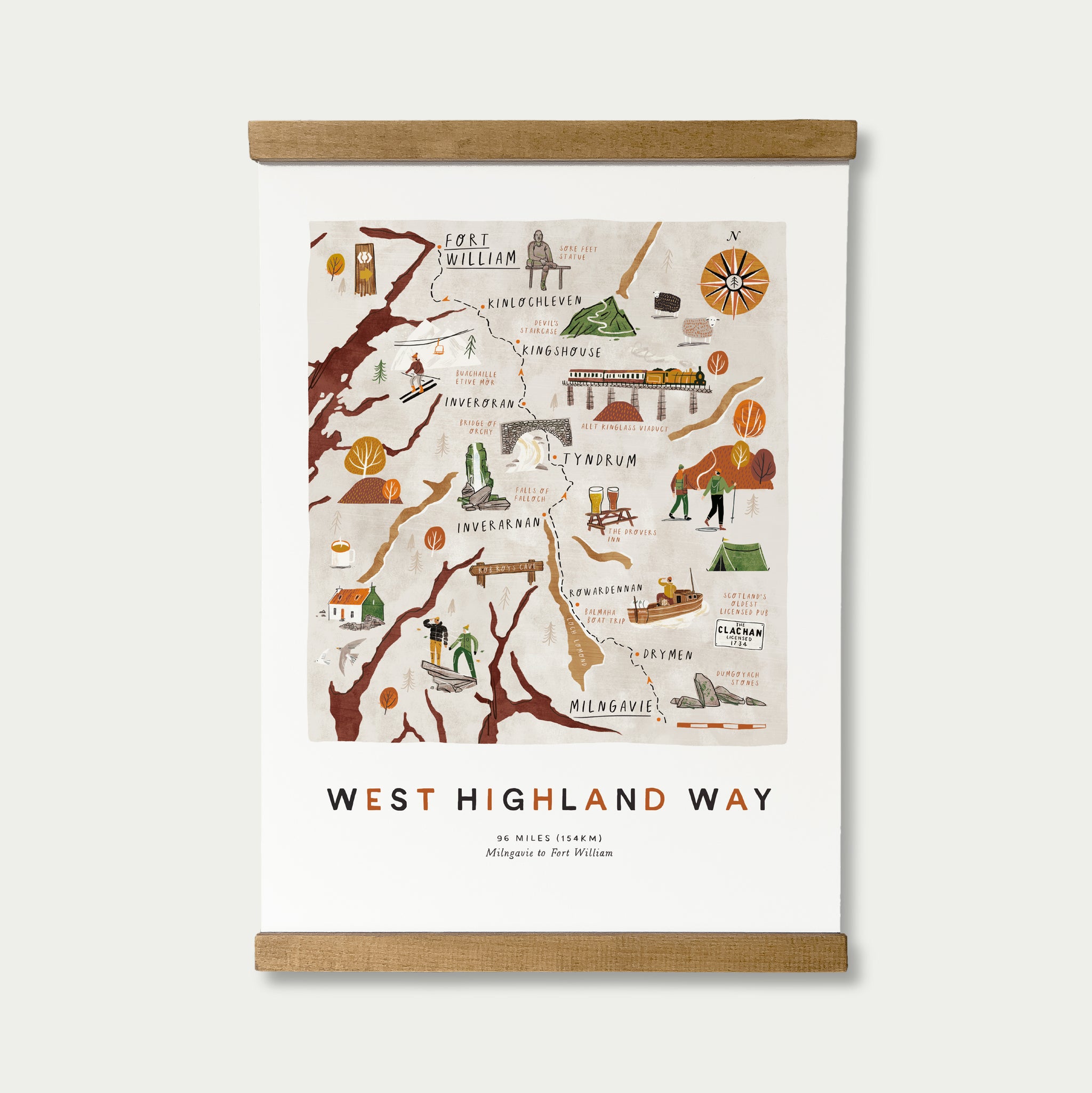 West Highland Way A3 Route Map – oldfielddesignco